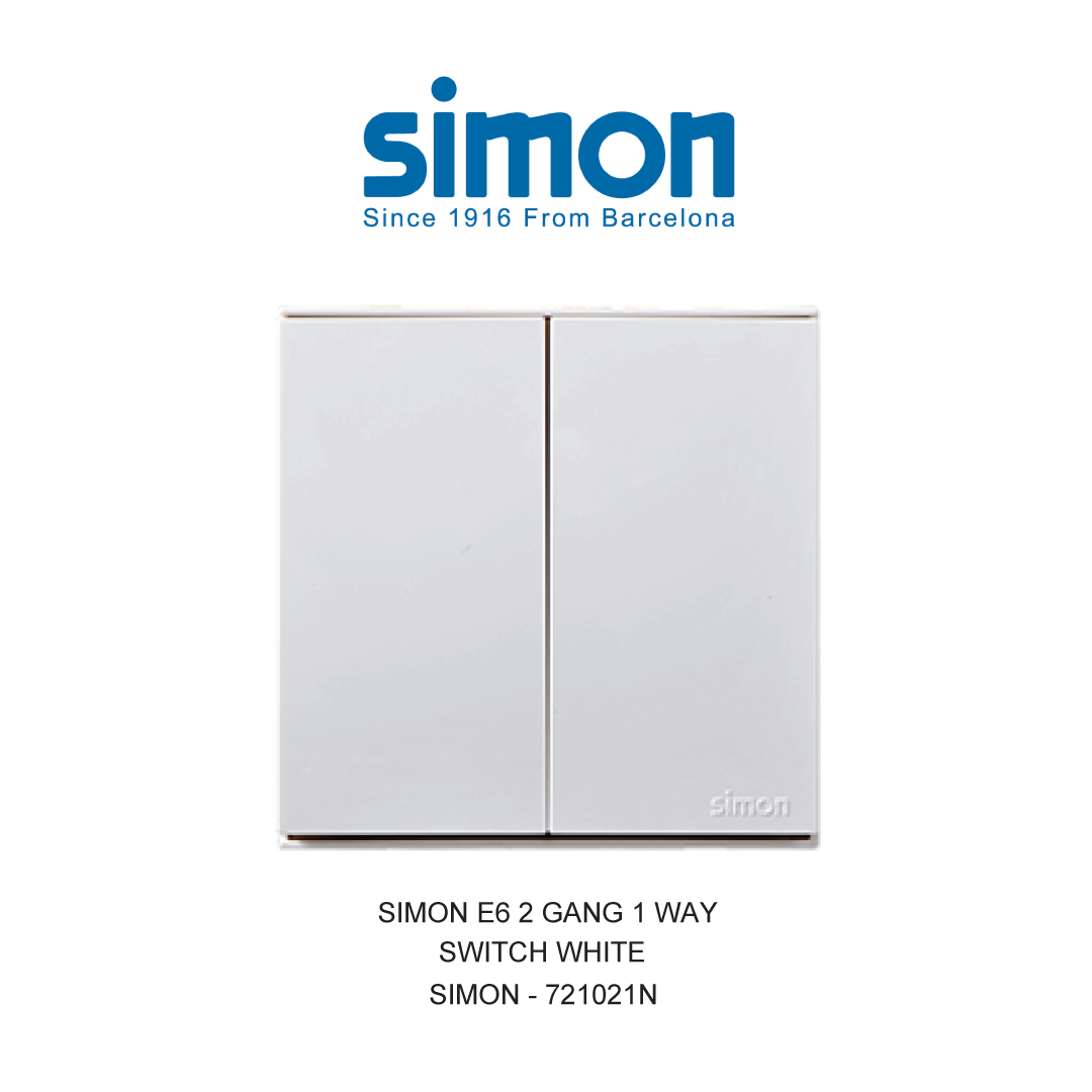 ListrikKita.com | SIMON E6 SAKELAR 2 GANG 1 ARAH PUTIH