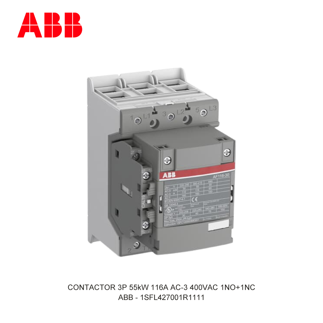 ListrikKita.com | CONTACTOR 3P 55kW 116A AC-3 24-60VAC 20-60VDC 400V ...