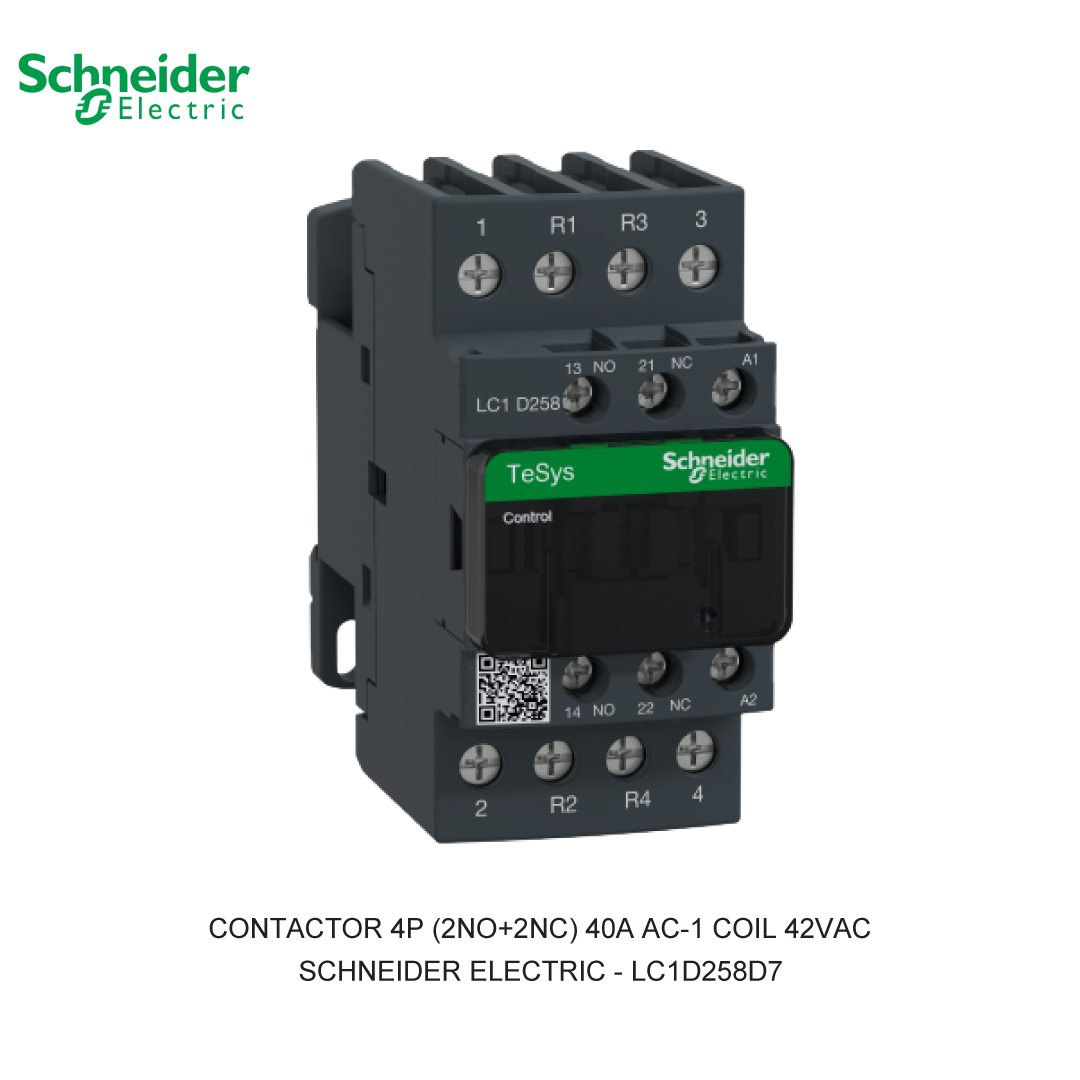 ListrikKita.com | CONTACTOR 4P (2NO+2NC) 40A AC-1 COIL 42VAC