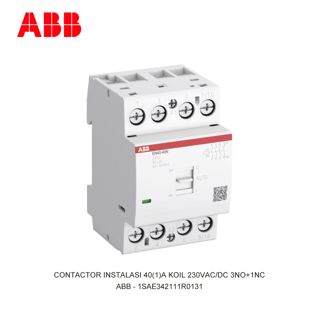 ListrikKita.com | CONTACTOR INSTALASI 40(1)A KOIL 230V AC/DC 3NO+1NC