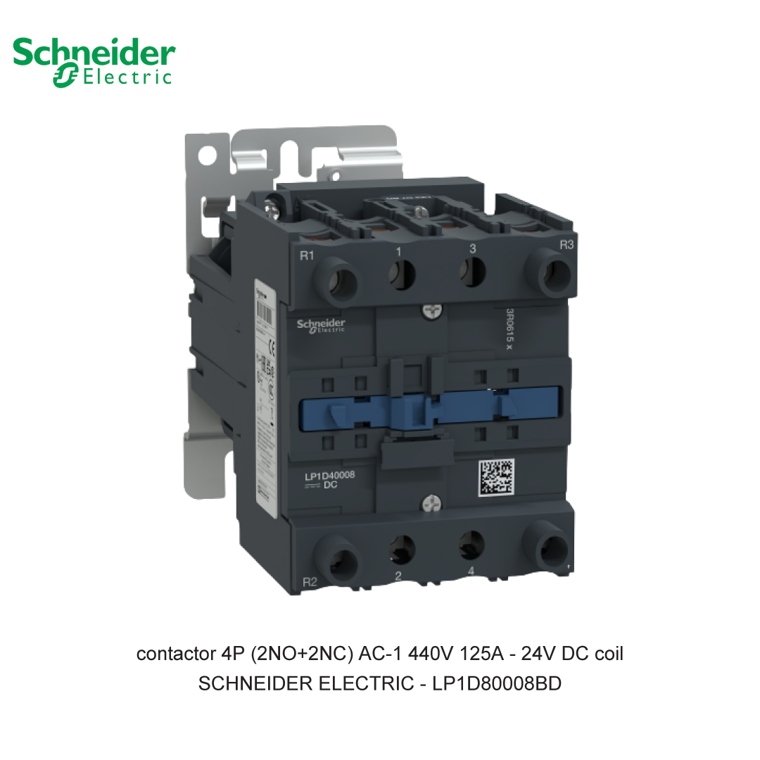 ListrikKita.com | contactor 4P (2NO+2NC) AC-1 440V 125A - 24V DC coil