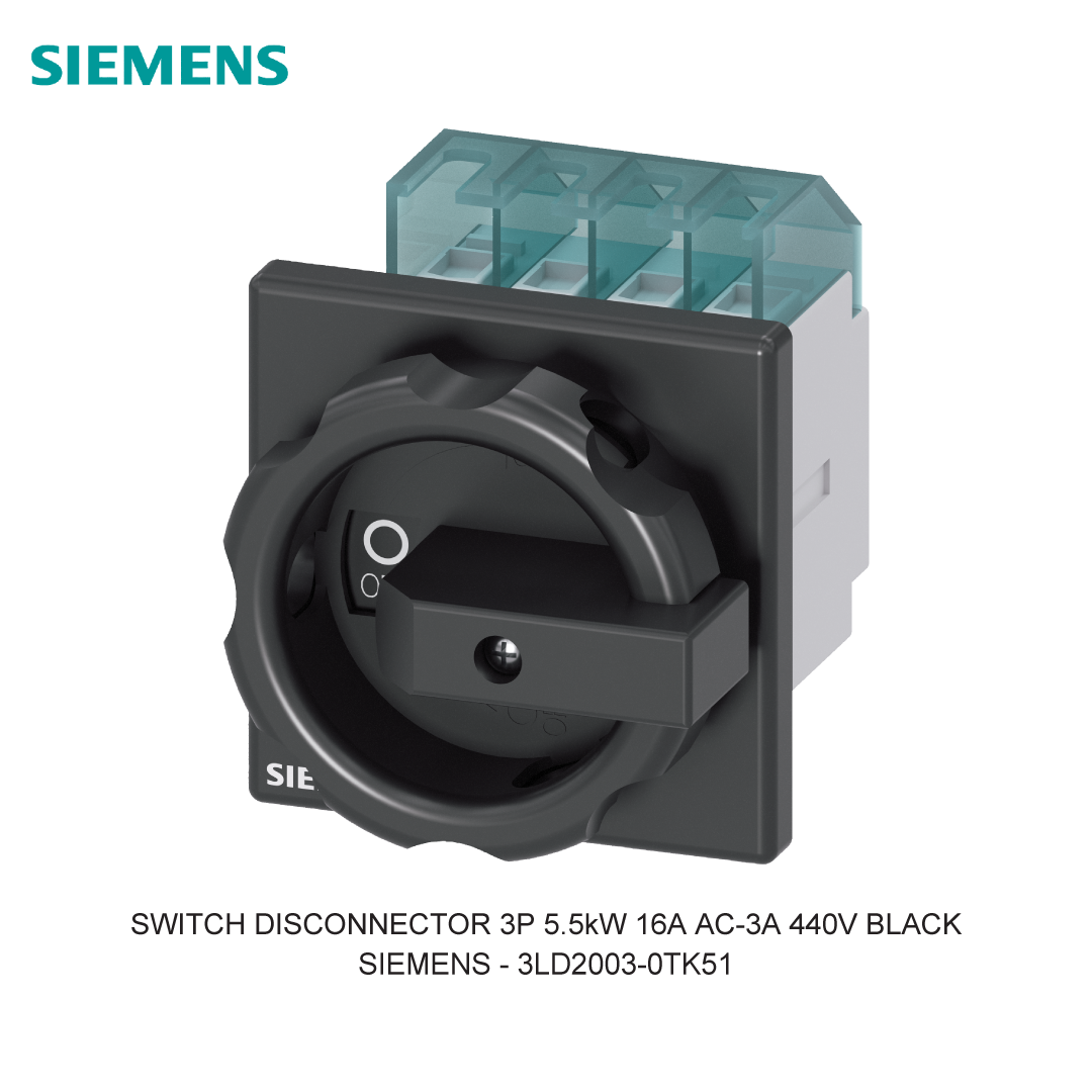 ListrikKita.com | SWITCH DISCONNECTOR 3P 5.5kW 16A AC-3A 440V BLACK