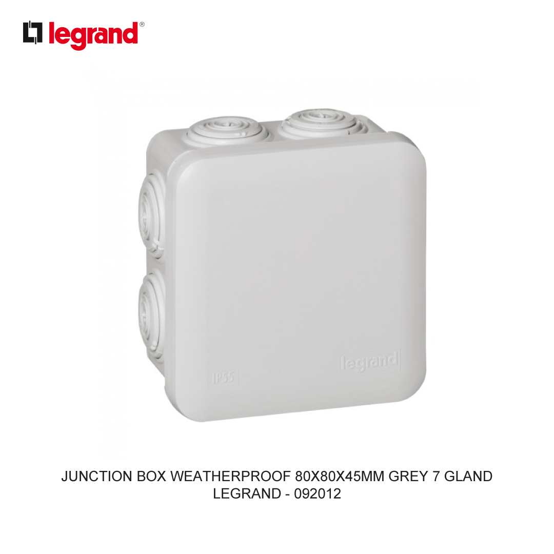 ListrikKita.com | JUNCTION BOX WEATHERPROOF 80X80X45MM GREY 7 GLAND