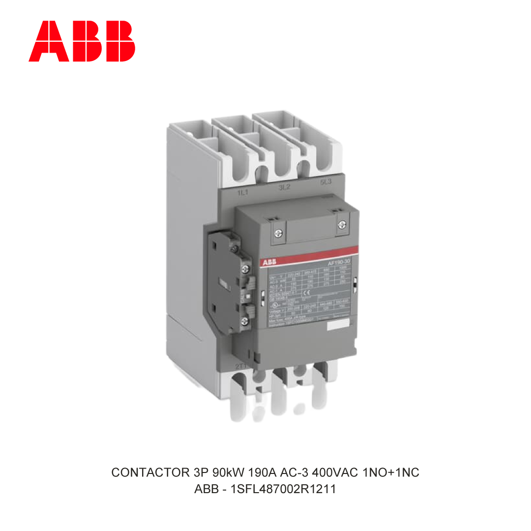ListrikKita.com | CONTACTOR 3P 90kW 190A AC-3 48-130V AC/DC 400V COIL ...