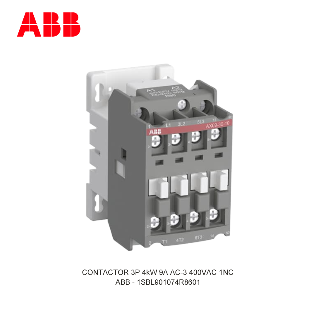 ListrikKita.com | CONTACTOR 3P 4kW 9A AC-3 400-415V COIL 400VAC 1NC