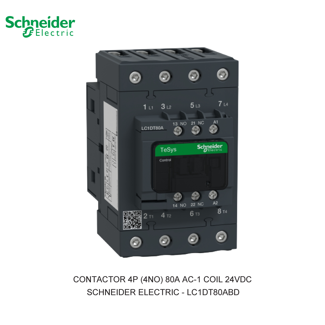 ListrikKita.com | CONTACTOR 4P (4NO) 80A AC-1 COIL 24VDC